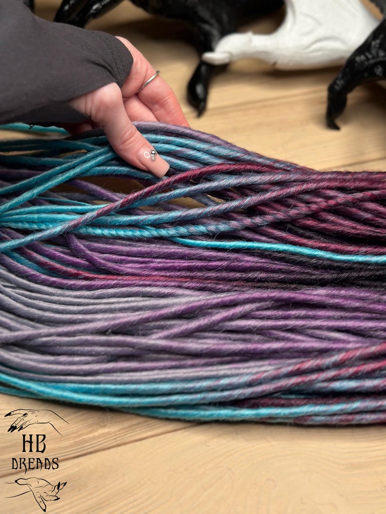 Thin Twisted Synthetic Dreads: Black, Magenta, Blue, Purple, Gray Hair ...