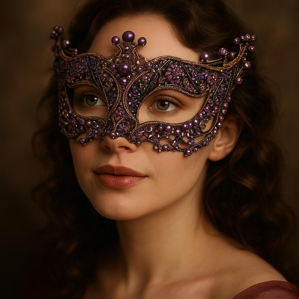 Venetian Masquerade Mask Bronze Purple Black - Etsy