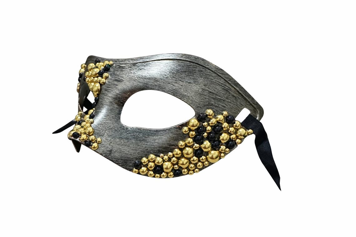 Gold and Black Pearl Masquerade Mask - Etsy