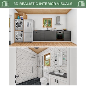 18x25 Cabin House Plans, 450 SF Small Cottage (digital Download) - Etsy