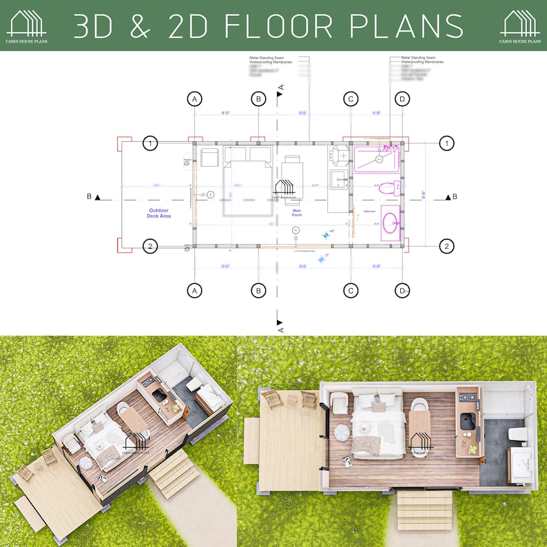 Tiny House Plans 10 X 20, Cabin House Plans, Small House Plans, Tiny ...