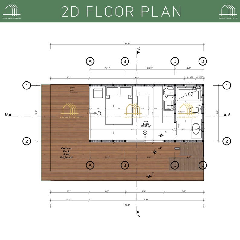 10'x20' Tiny House Plans, 200 SQFT Small House Plan, Cabin DIY, Cottage ...