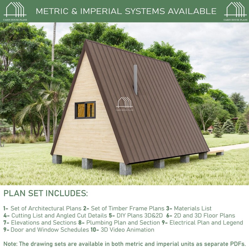 A-frame Cabin Plans 14 X 20, Tiny House DIY, 280 SQFT Cabin, Home ...