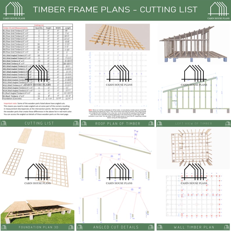Cabin House Plans (18x19), Tiny Cottage ADU DIY (PDF) - Etsy