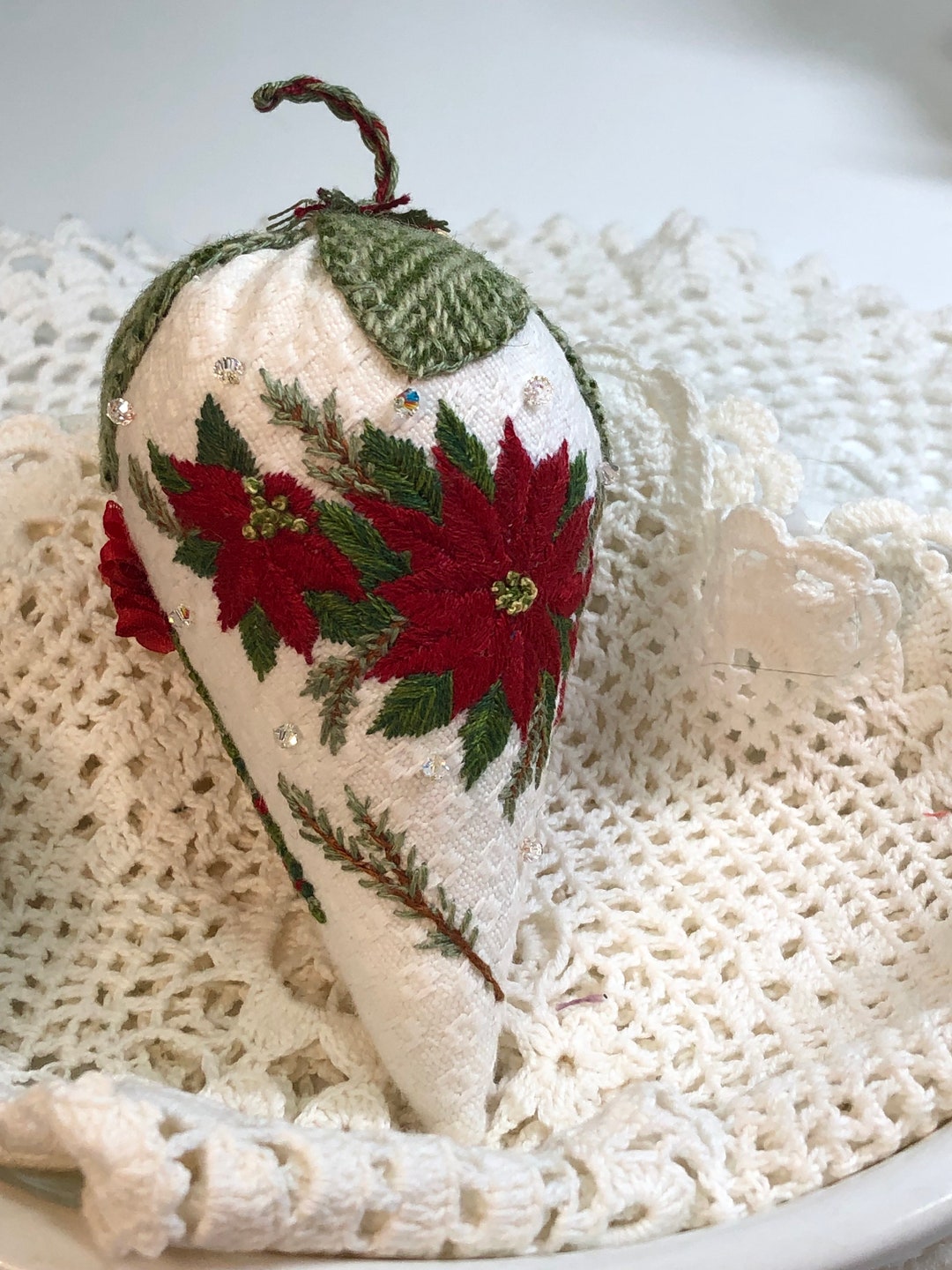 Sachet, Strawberry Sachet, Holiday Poinsettia Sachet, December Sachet ...