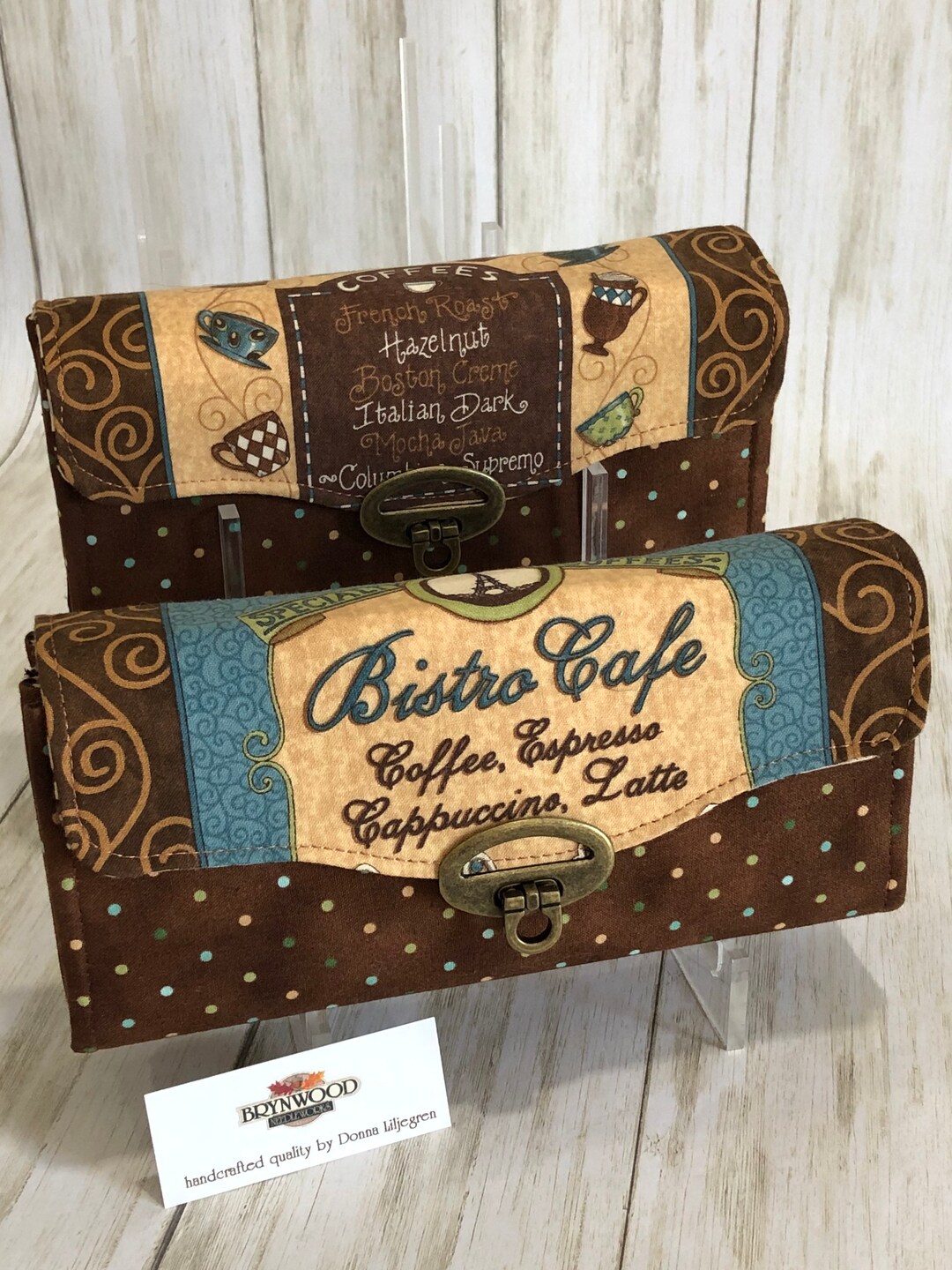 Coffee-theme Fabric Wallet, Coffee Clutch or Crossbody Wallet - Etsy