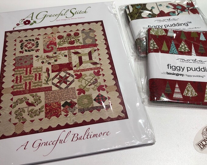 A Graceful Baltimore Quilt Pattern and Moda Figgy Pudding Charm Packs, Denise Sheehan Designs, A ...
