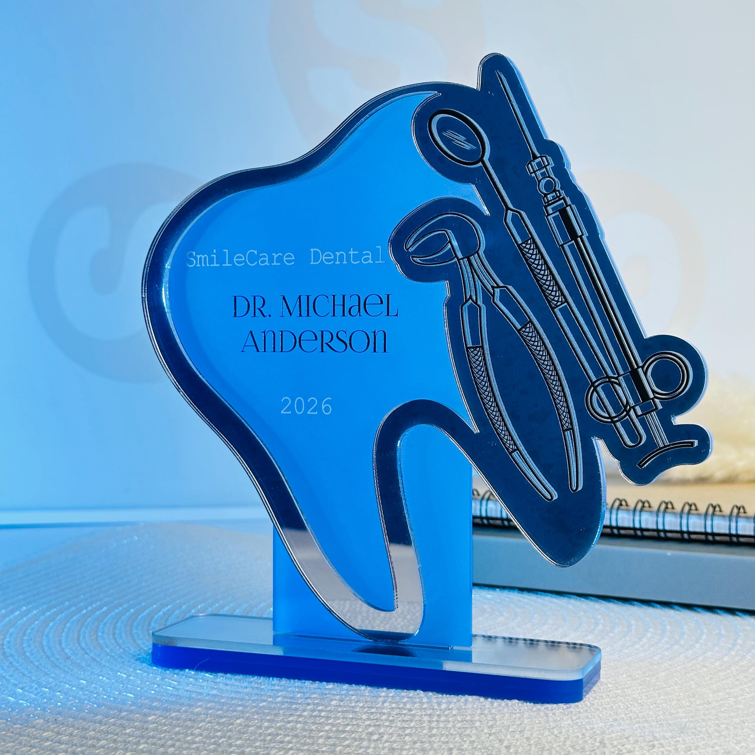 Dentist Award Trophy, Custom Dental Clinic Recognition Plaque ...
