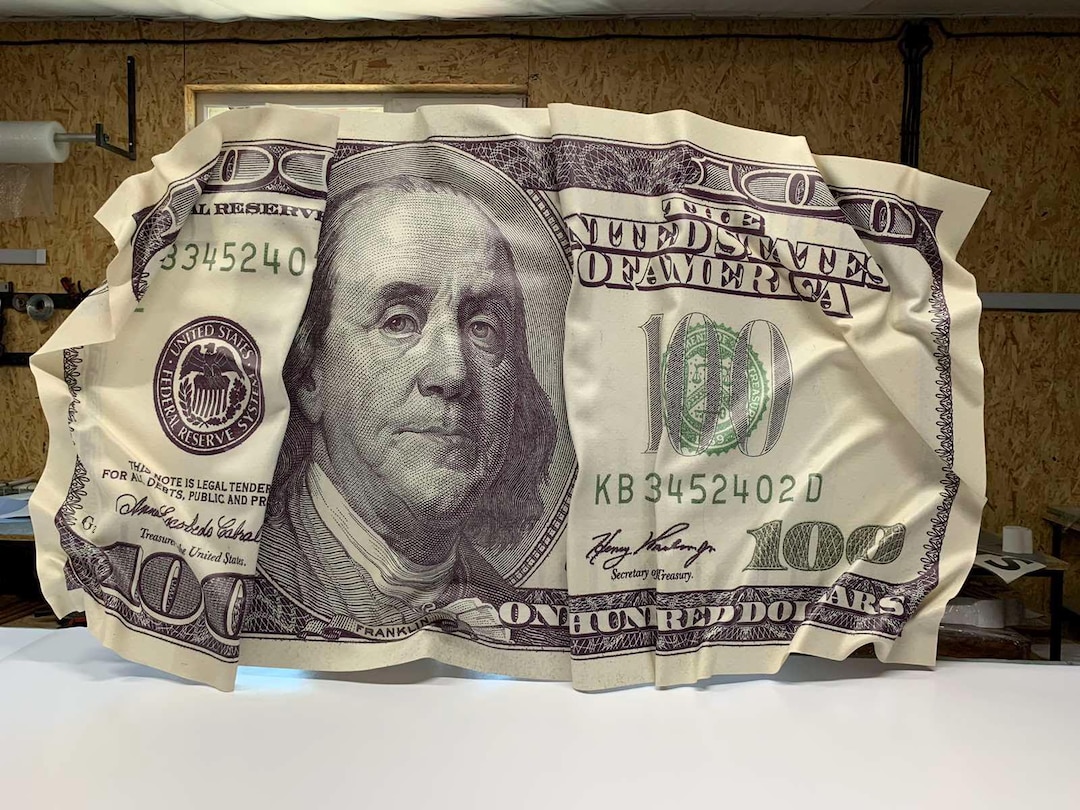 Money Print Crumpled Dollar Christmas Gift Bent Money Art Personalized ...