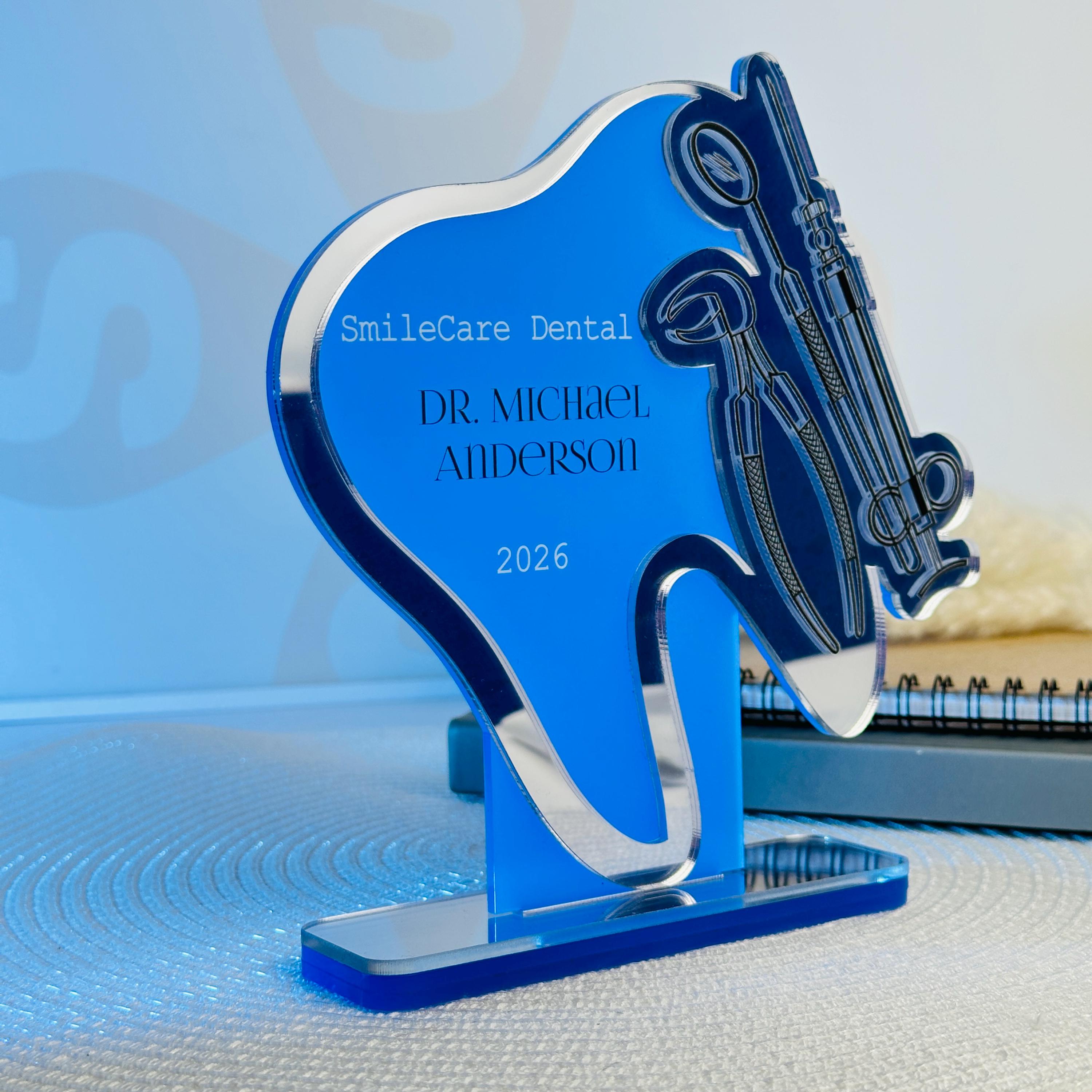 Dentist Award Trophy, Custom Dental Clinic Recognition Plaque ...