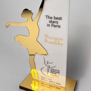 Personalized Dance Award Acrylic Trophy Plaque Custom Sport Trophy ...
