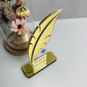 Writing Award, Personalized Trophy Feather, Writing Contest Trophy ...