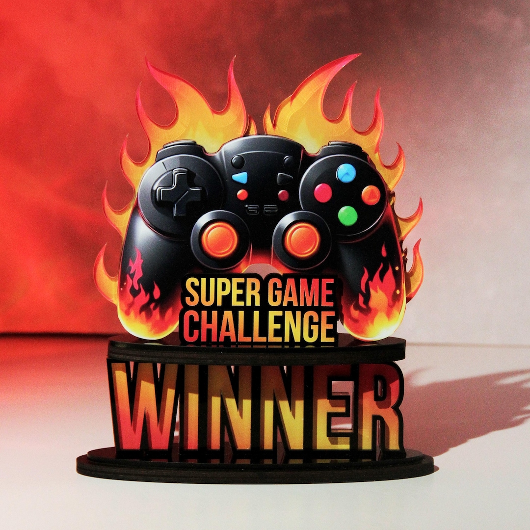 Gaming Trophy, Gamer Birthday Gift, Custom Game Night Trophy Award ...