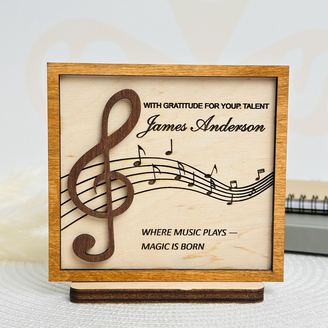 Wooden Engraved Plaque, Custom Music Teacher Gift, Musician ...