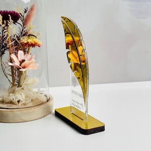 Writing Award, Personalized Trophy Feather, Writing Contest Trophy ...