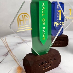 Acrylic Trophy Corporate Trophy Award Team Award Personalized Wooden ...