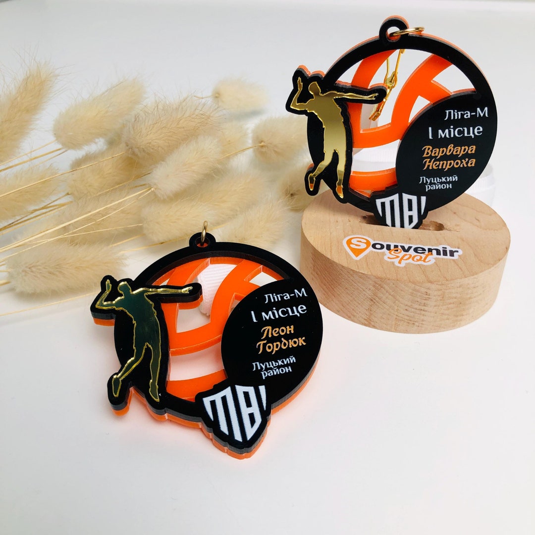 Acrylic Volleyball Medals, Custom Design, Volleyball Acrylic Set of ...