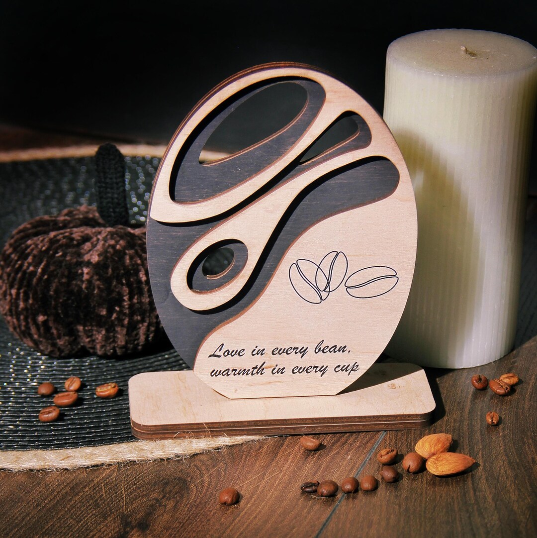 Rustic Wooden Coffee Bean Sign, Signage for Coffee Shop, Personalized ...