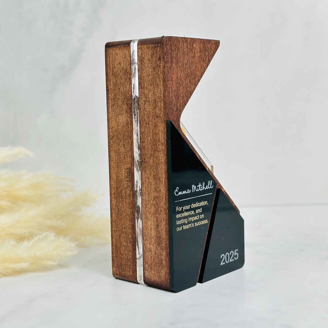 Personalized Corporate Award, Custom Employee Trophy, Christmas Office ...