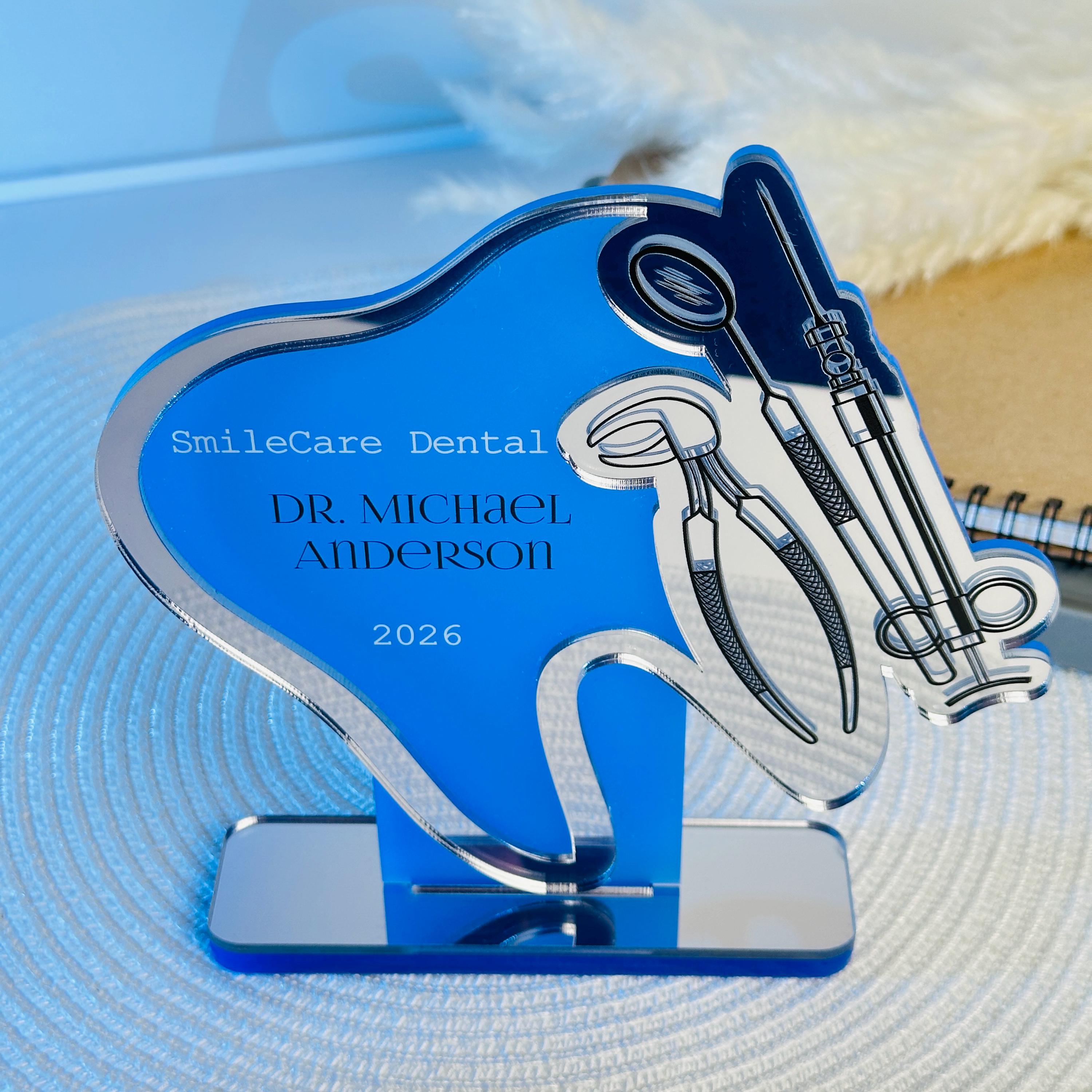 Dentist Award Trophy, Custom Dental Clinic Recognition Plaque ...