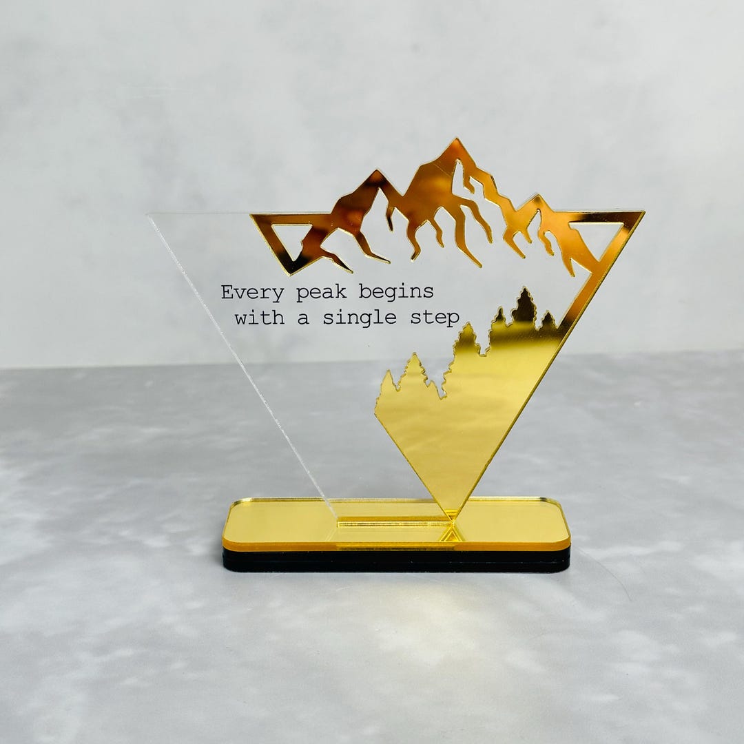 Personalized Mountain Award Plaque, UV Printed Acrylic Trophy, Mountain ...