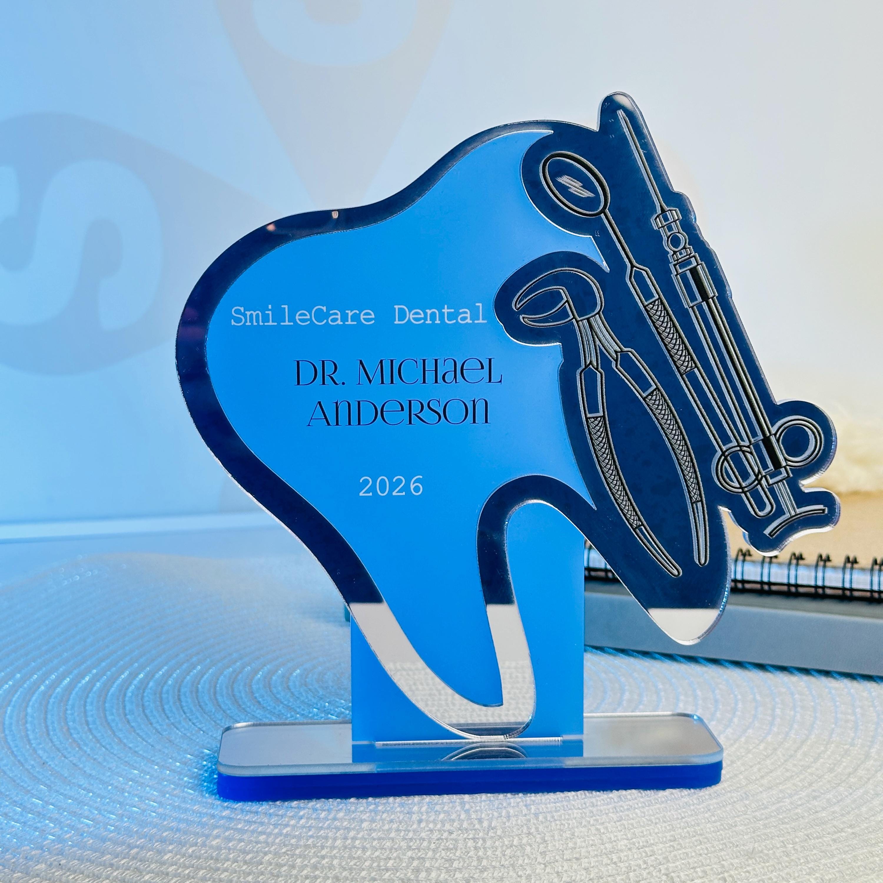 Dentist Award Trophy, Custom Dental Clinic Recognition Plaque ...