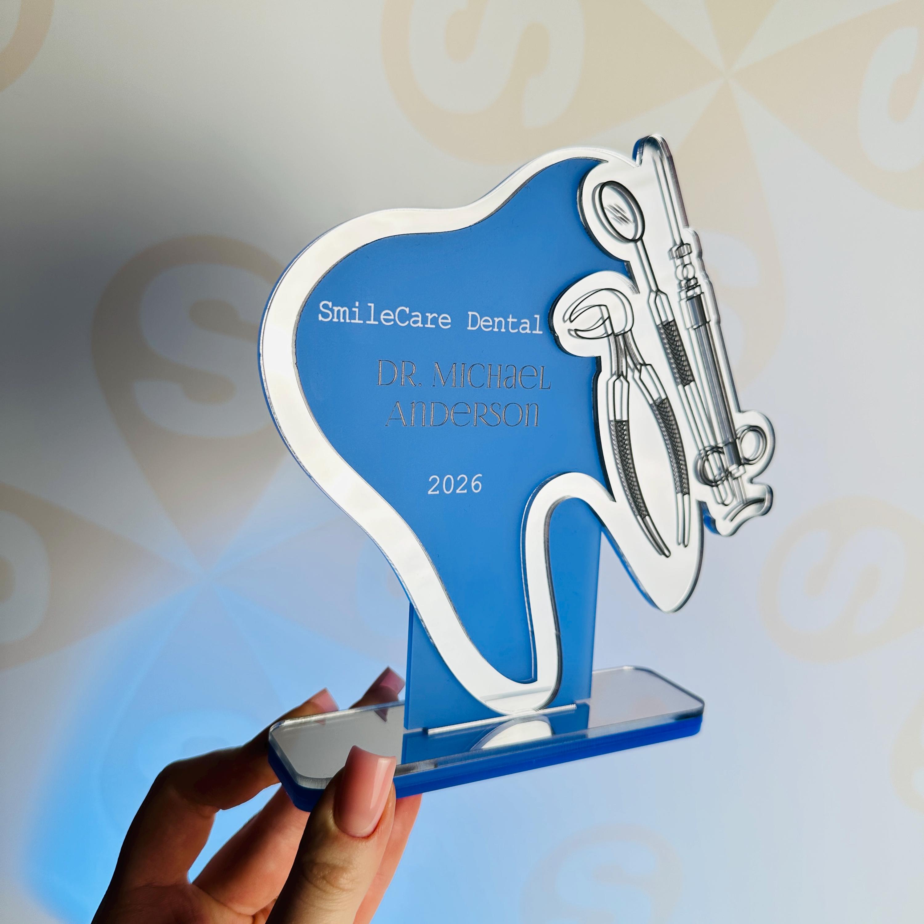 Dentist Award Trophy, Custom Dental Clinic Recognition Plaque ...