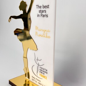 Personalized Dance Award Acrylic Trophy Plaque Custom Sport Trophy ...
