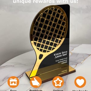 Custom Sport Trophy Personalized Tennis Award Acrylic Trophy Plaque ...