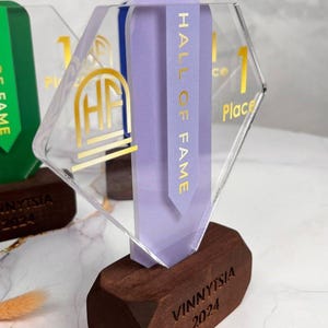 Acrylic Trophy Corporate Trophy Award Team Award Personalized Wooden ...