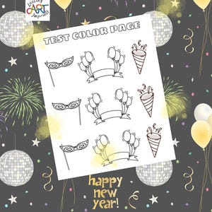 Cute Printable New Year Coloring Book, Instant Digital Download PDF ...