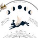 Digital Art Print Calendar Pagan Moon Phases Illustrated Rabbit Wings ...