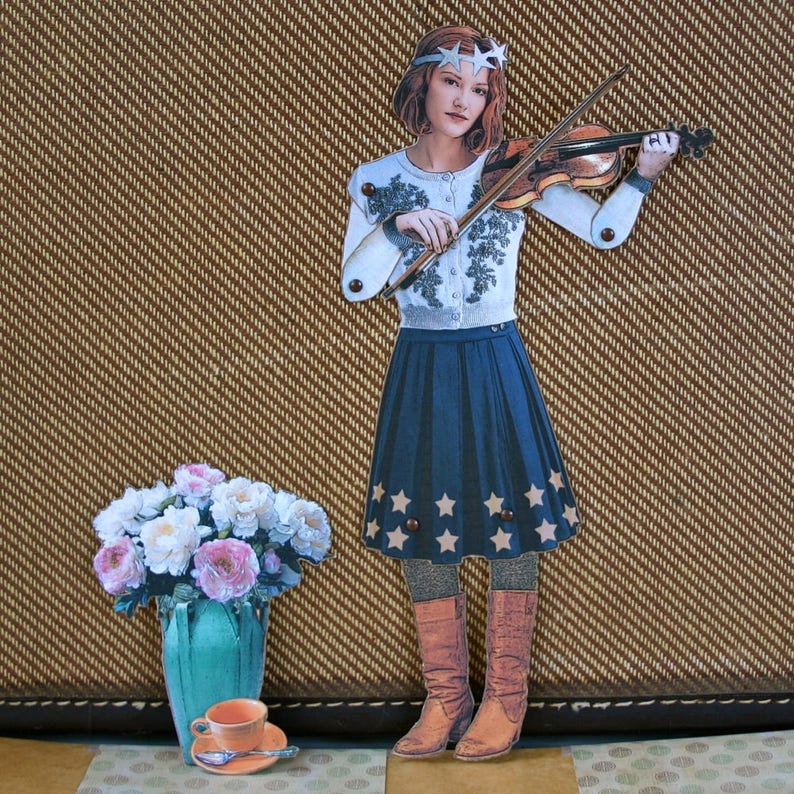 Digital Paper Doll DIY Old Timey Fiddle Player - Etsy