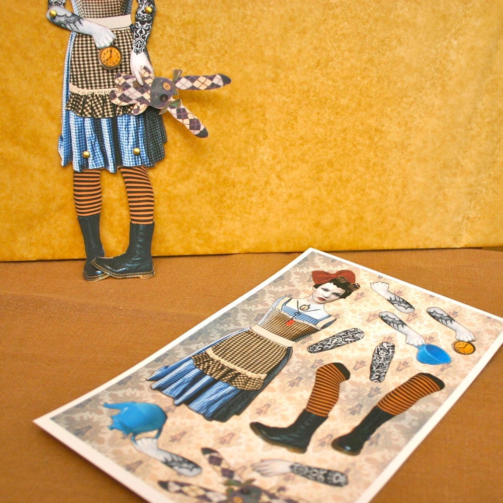 Alice in Steamland Paper Doll Puppet DIGITAL DOWNLOAD - Etsy