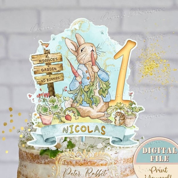 Peter Rabbit Cake Topper - Etsy