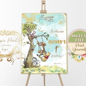 Personalized Classic Winnie the Pooh Birthday Party Welcome | Etsy