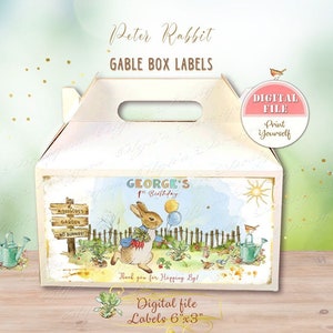 Classic Peter Rabbit Gable Box Labels Peter Rabbit Birthday | Etsy