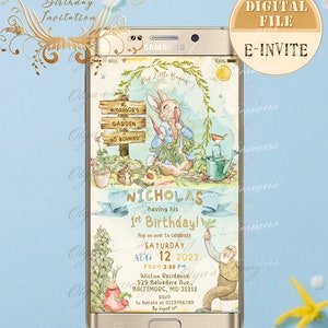 Peter Rabbit Birthday Invitation, Peter Rabbit Birthday Party, Peter ...