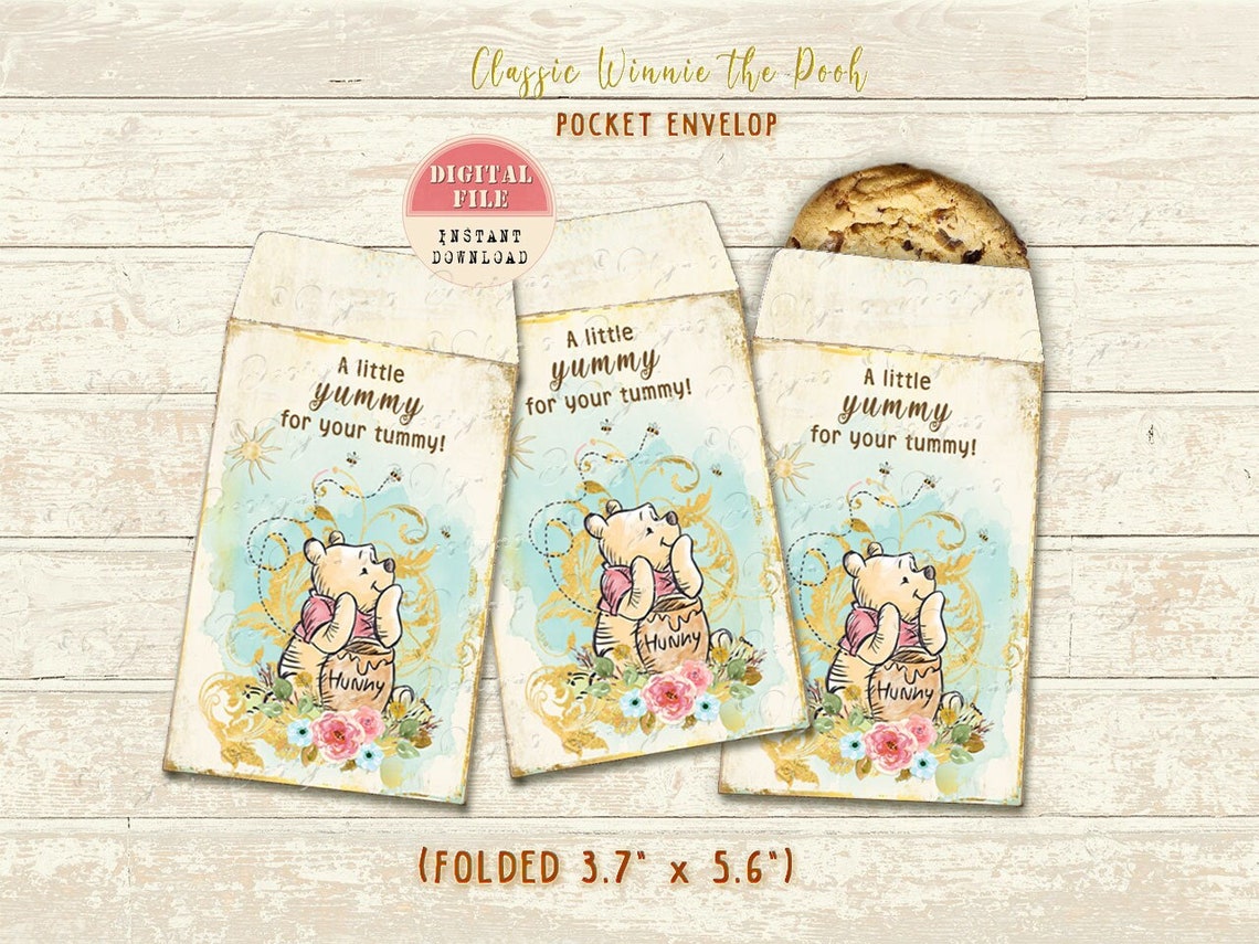 Classic Winnie the Pooh Pocket Envelops Winnie the Pooh | Etsy