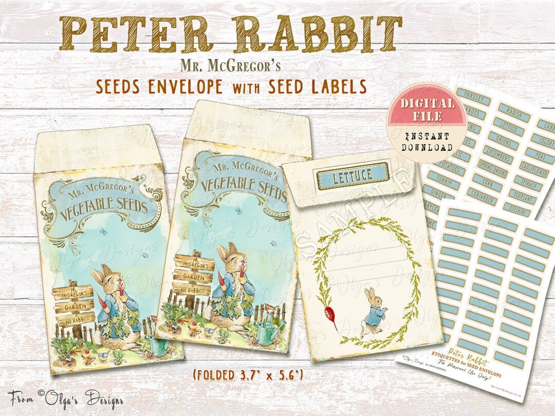 Peter Rabbit Seeds Packet, Mr. Mcgregor's Garden Seeds, Peter Rabbit ...