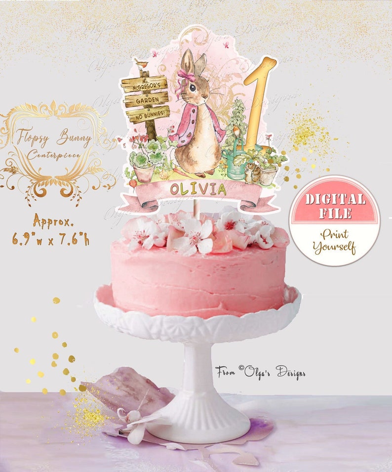 Flopsy Bunny Cake Topper Flopsy 1st Birthday Centerpiece - Etsy