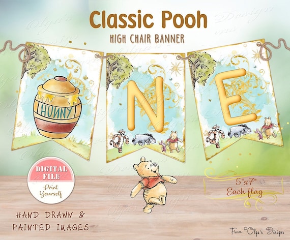 Classic Winnie the Pooh One Banner Pooh High Chair 1st - Etsy