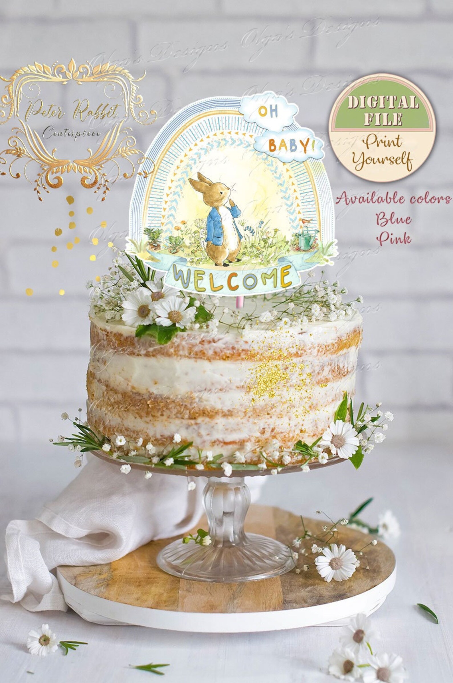 Peter Rabbit Baby Shower Cake Topper Peter Rabbit Baby Shower - Etsy