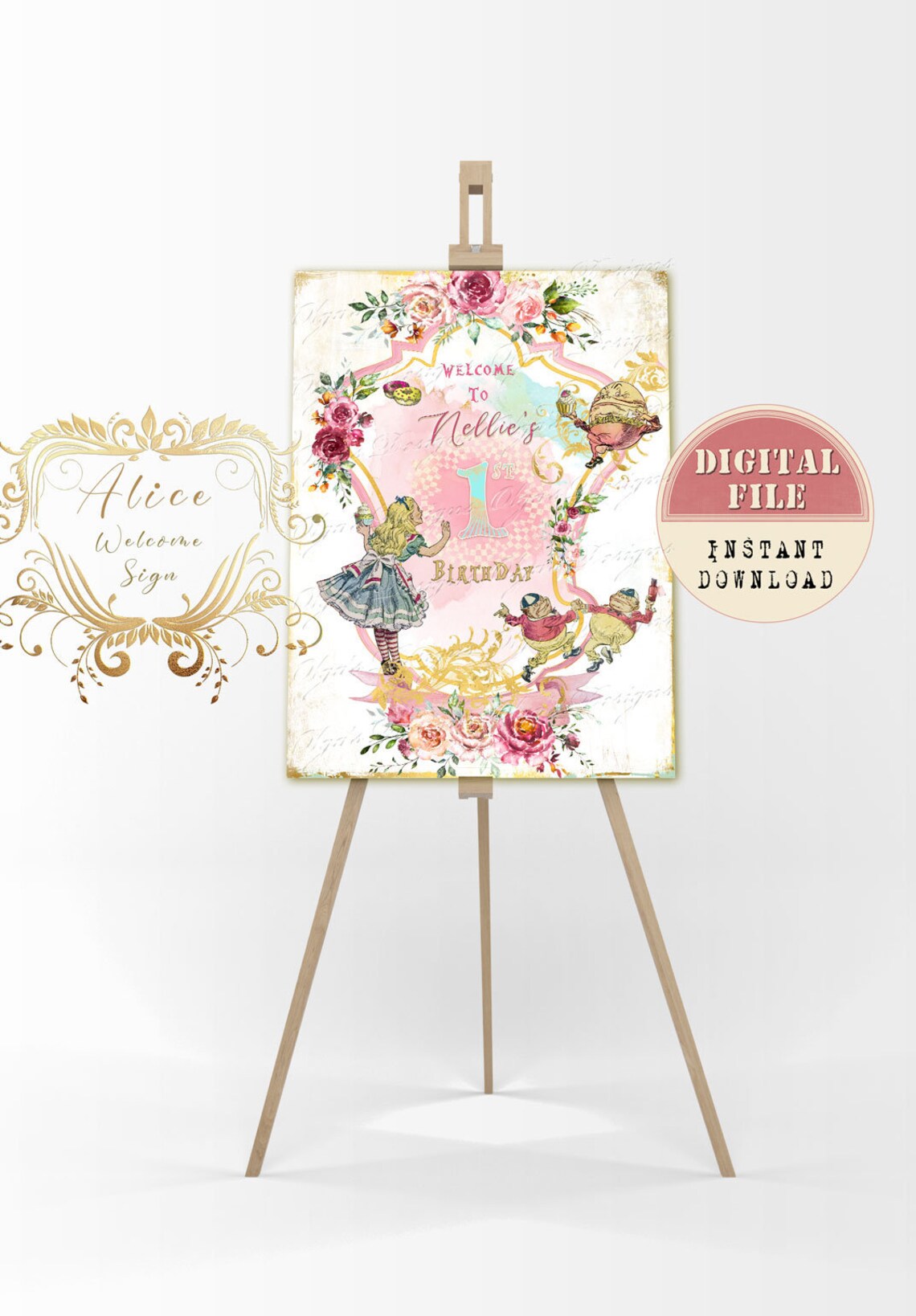 Personalized Alice in Wonderland Welcome Sign Alice Birthday - Etsy