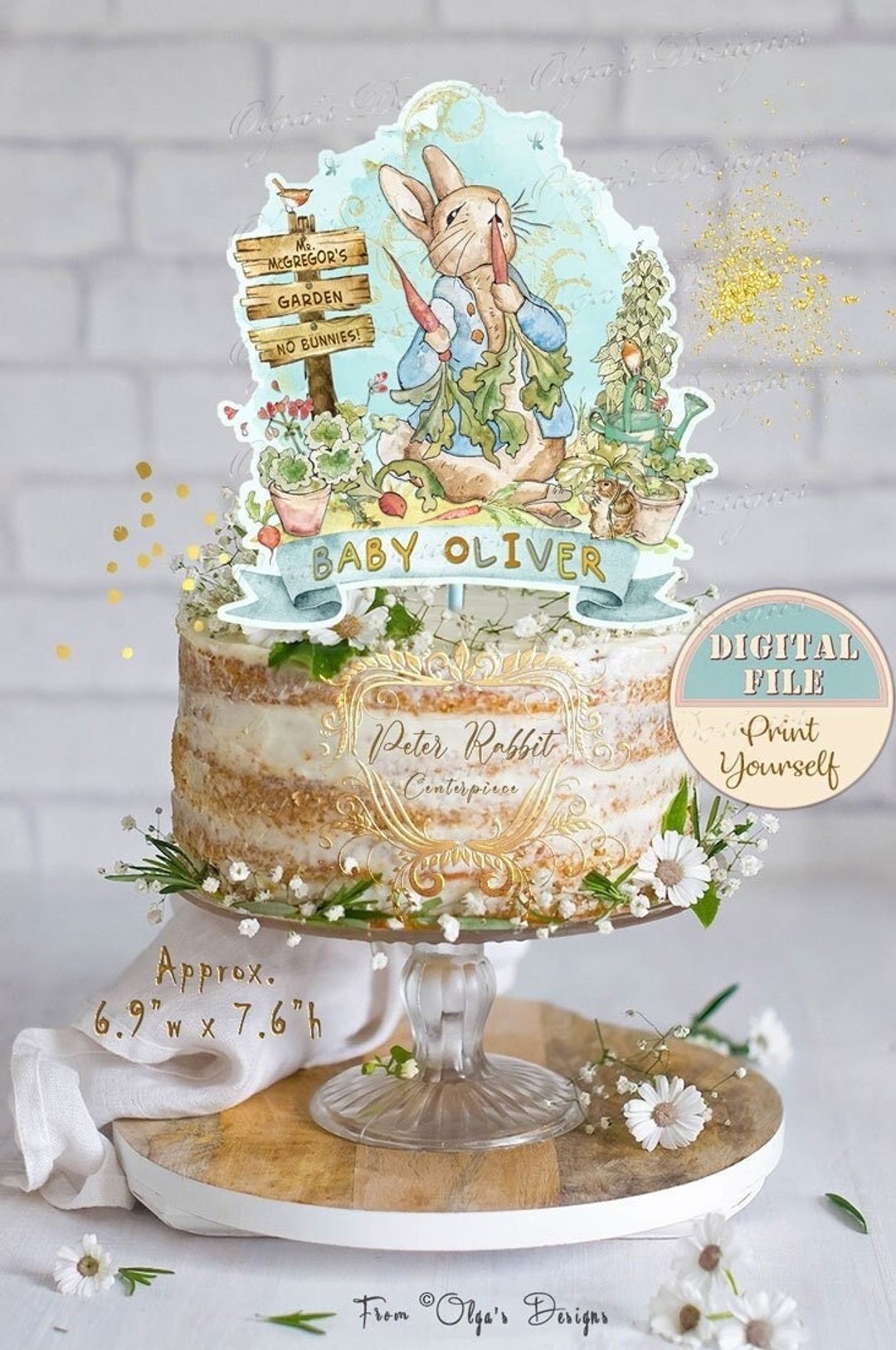 Peter Rabbit Baby Shower Cake Topper, Peter Rabbit Baby Shower ...