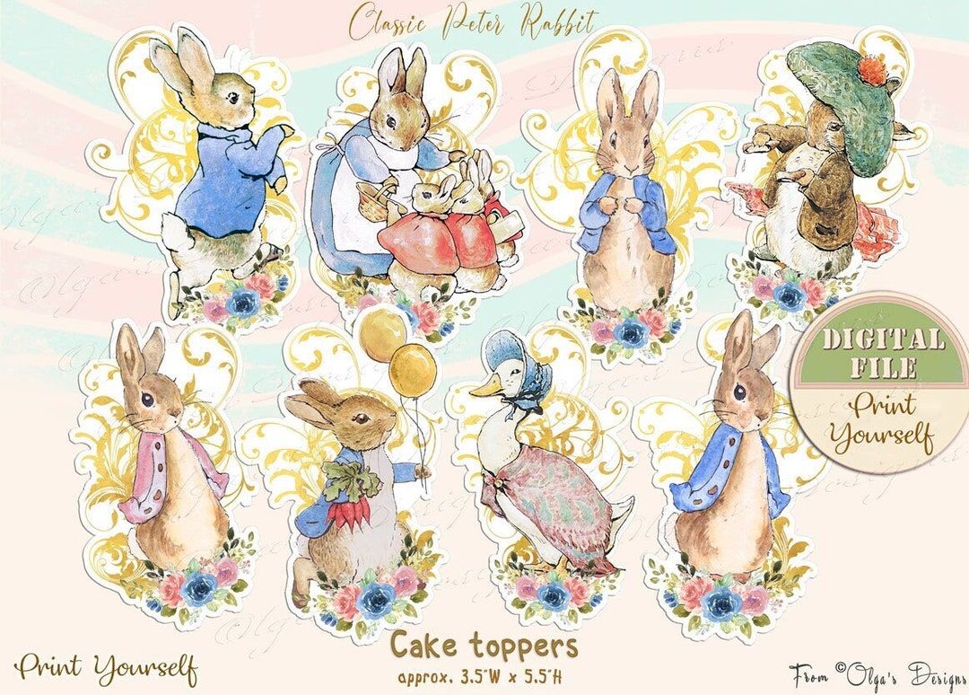 Peter Rabbit BIG Cake Toppers, Peter Rabbit Birthday Party, Peter ...