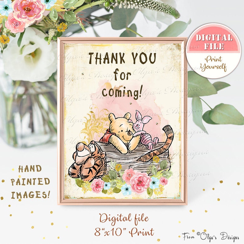Personalized Classic Winnie the Pooh Birthday Party Welcome | Etsy
