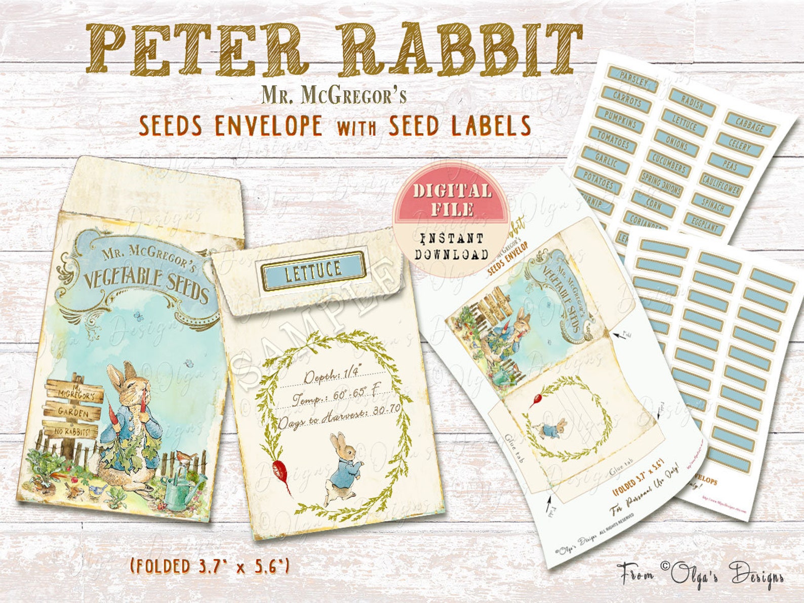 Peter Rabbit Seeds Packet, Mr. Mcgregor's Garden Seeds, Peter Rabbit ...