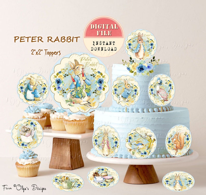 Peter Rabbit TWINS Cake Topper Peter Rabbit 1st Birthday - Etsy