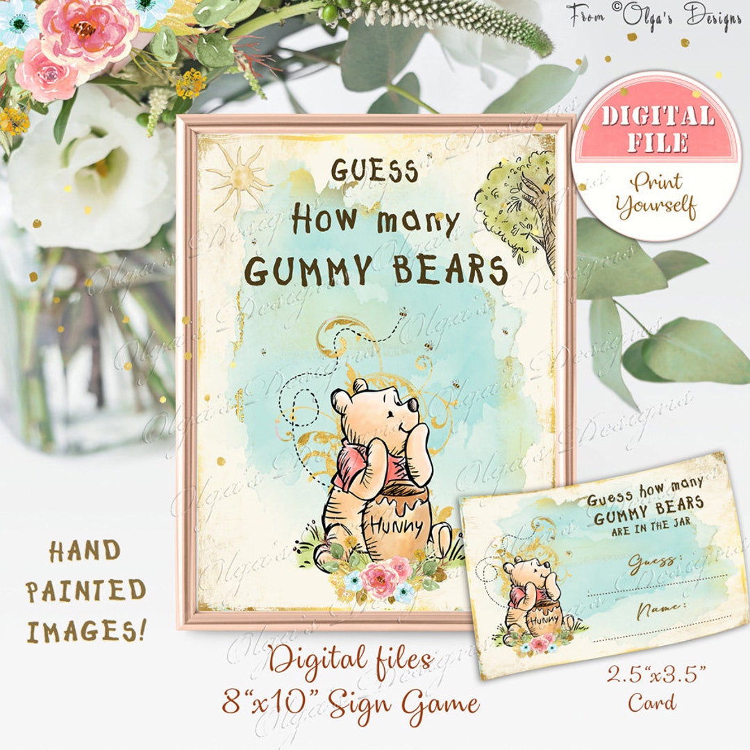 Classic Winnie the Pooh Baby Shower Game, Pooh Birthday Party Game ...